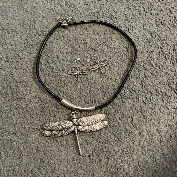 Jewelry | Dragon Fly Necklace And Earrings | Poshmark